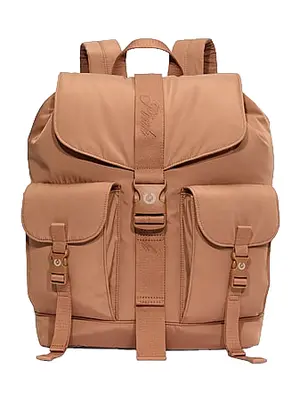Pink PINK Nylon Cargo Backpack Beige