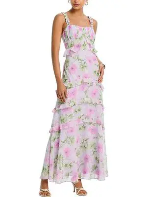 Astr The Label Olina Maxi Dress - Lavender Floral