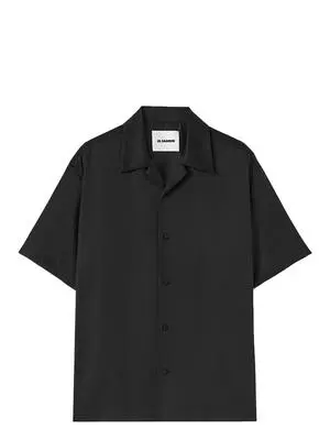 JIL SANDER Short-sleeve Notched-collar Shirt - Black