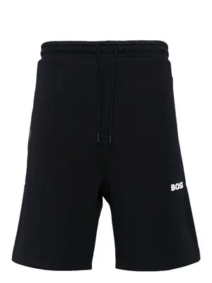 BOSS Logo-print Track Shorts - Black
