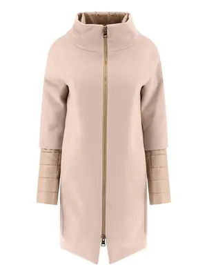 Herno Virgin Wool Zip-up Coat - Neutrals