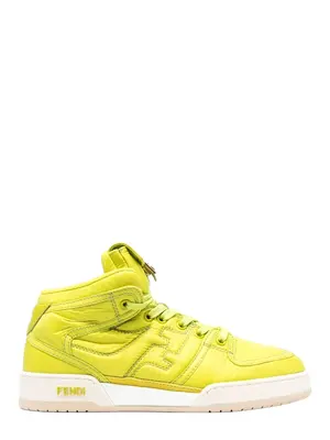 Fendi Ff Logo-embroidered High-top Sneakers - Green