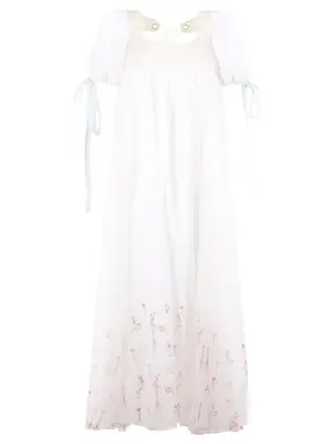 RABBIT Yuyan Sheer Midi Dress - White