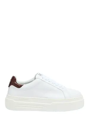 LANVIN Flatform Leather Sneakers - Brown