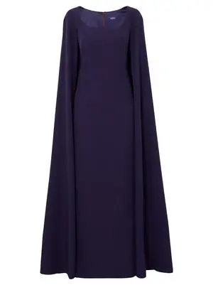 MARCHESA Marchesa Notte Cape-Effect Stretch-Crepe Gown