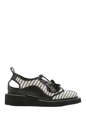 Henrik Vibskov 40mm Riviera Striped Interwoven Derby Shoes - Black