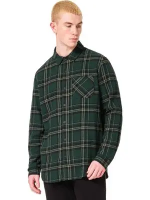 Oakley Men's Podium Plaid Ls Flannel Black,green