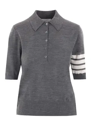 Thom Browne Short-sleeve Polo Shirt - Grey