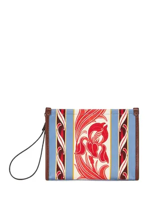 Etro Abstract-print Canvas Clutch - Blue
