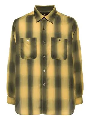 Needles Plaid Check-print Long-sleeve Shirt - Yellow