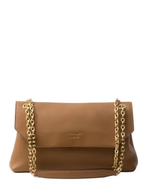 Prada Shoulder Bag With Chain-link Straps - Brown