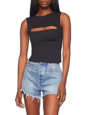 Susana Monaco Cutout Tank Top Black