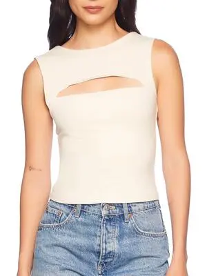 Susana Monaco Cutout Tank Top - Blanched Almond