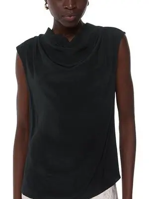 Whistles Crinkle Sleeveless Tank Top - Black