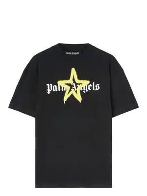 Palm Angels Star Sprayed Tee /yellow - Black