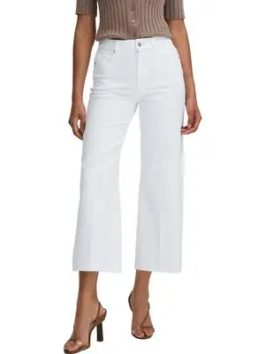 Paige PAIGE Transcend Vintage Wide Leg Cropped Jeans Crisp White