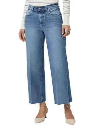 Paige PAIGE Transcend Vintage Wide Leg Cropped Jeans Rock Show Blue