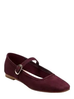 Marc Fisher Garissa Mary Jane Flat - Medium Red Suede