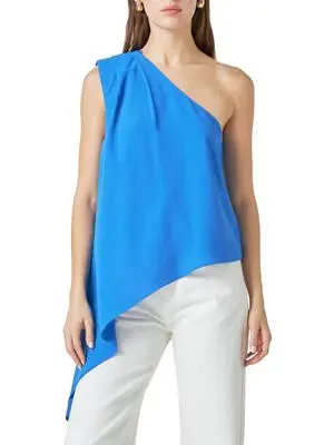 Endless Rose Endless Rose Asymmetric One-Shoulder Top Blue