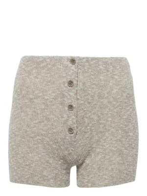 Magda Butrym Knitted Linen And Cotton Shorts - Grey