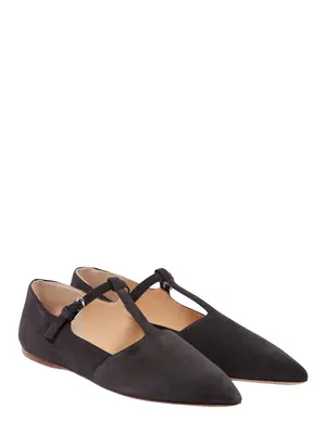 Gabriela Hearst Lola Suede Ballet Flats - Black