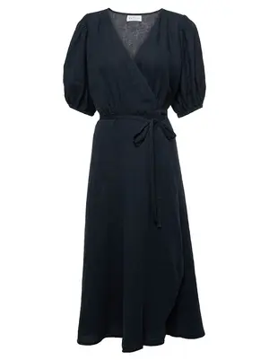 Velvet By Graham & Spencer Dalene Linen Midi Dress - Black