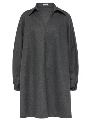 Brunello Cucinelli Balloon-sleeve Minidress - Grey