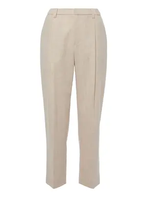 Brunello Cucinelli Pleated Straight Pants - Beige