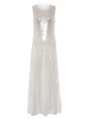 Norma Kamali Sequined Maxi Dress - Transparent