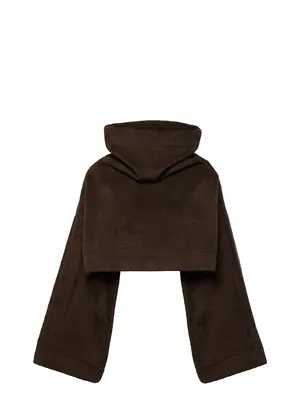 Alaïa Cropped Cotton Terry Hoodie - Brown