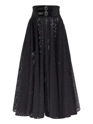 ALAÏA Alaïa Cotton-Blend Midi Skirt