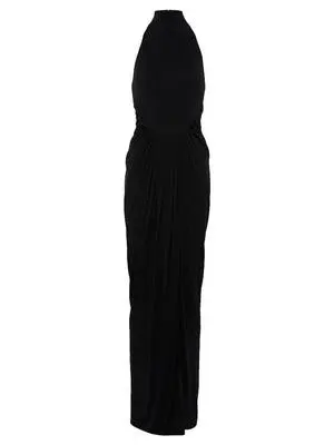 Alaïa Halterneck Draped Gown - Black