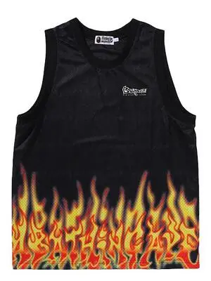 A BATHING APE Flame Mesh Vest - Black