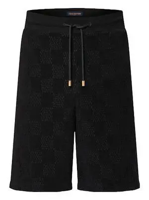 LOUIS VUITTON Damier French Terry Cotton Shorts - Meteorite