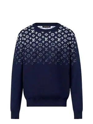 LOUIS VUITTON Gradient Cotton Crewneck Sweatshirt - Navy Blue