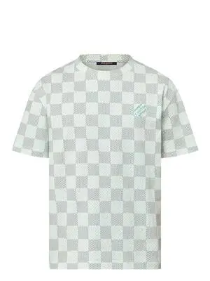 LOUIS VUITTON Printed Shortsleeved Cotton Damier Monogram T-shirt - Milky White