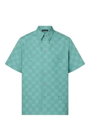 LOUIS VUITTON Printed Shortsleeved Cotton Shirt - Teal