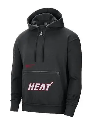 JORDAN Nba Miami Heat Courtside Statement Loose Fit Hoodie - Black