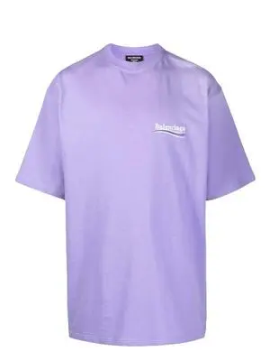 Balenciaga Political Campaign Oversized Logoprint T-shirt - Purple
