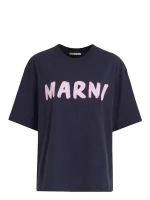 Marni Oversized Logo T-shirt - Blue Black