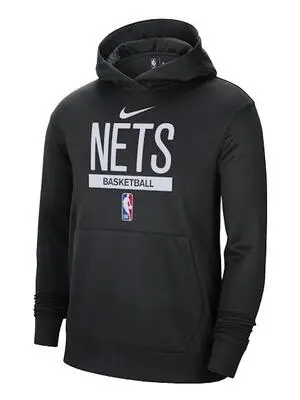 Nike Nba Brooklyn Nets Spotlight Pullover Dri-fit Loose Fit Hoodie - Black