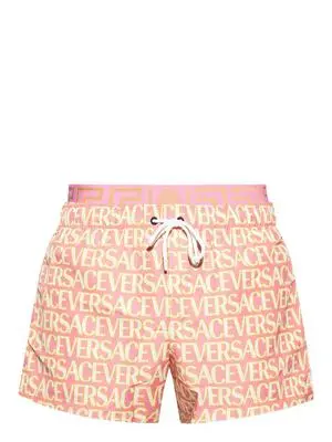 Versace Logo Swim Shorts - Pink