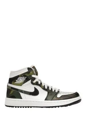 JORDAN 1 High Golf Camo Sneakers - Legion Green/white/black