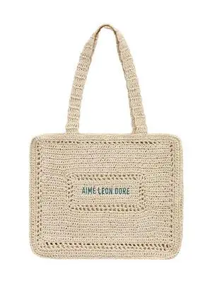 Aimé Leon Dore Crochet Tote Bag - Beige