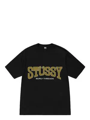 StÜssy Burly Threads Pigment Dyed Tee Shirt - Black