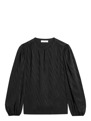 FRAME Satin-jacquard Blouse - Black