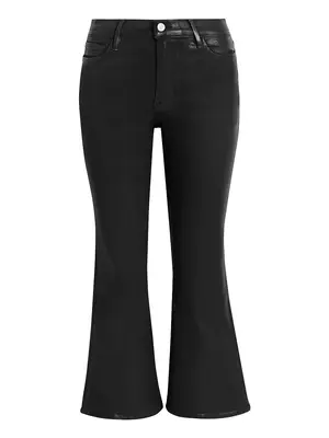 FRAME Le Crop Coated Flare Jeans - Black