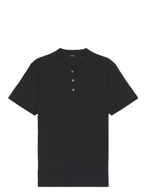 Theory Theory Bron Cotton Polo In Black. Black