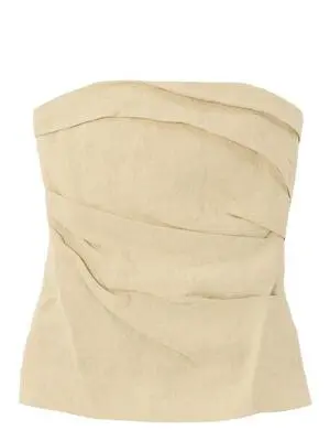 Tove Izel Linen Bandeau Top - Neutrals