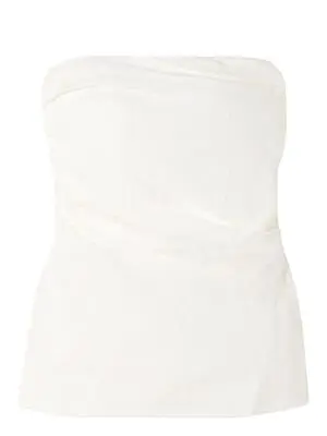 Tove Izel Linen Bandeau Top - Off-white